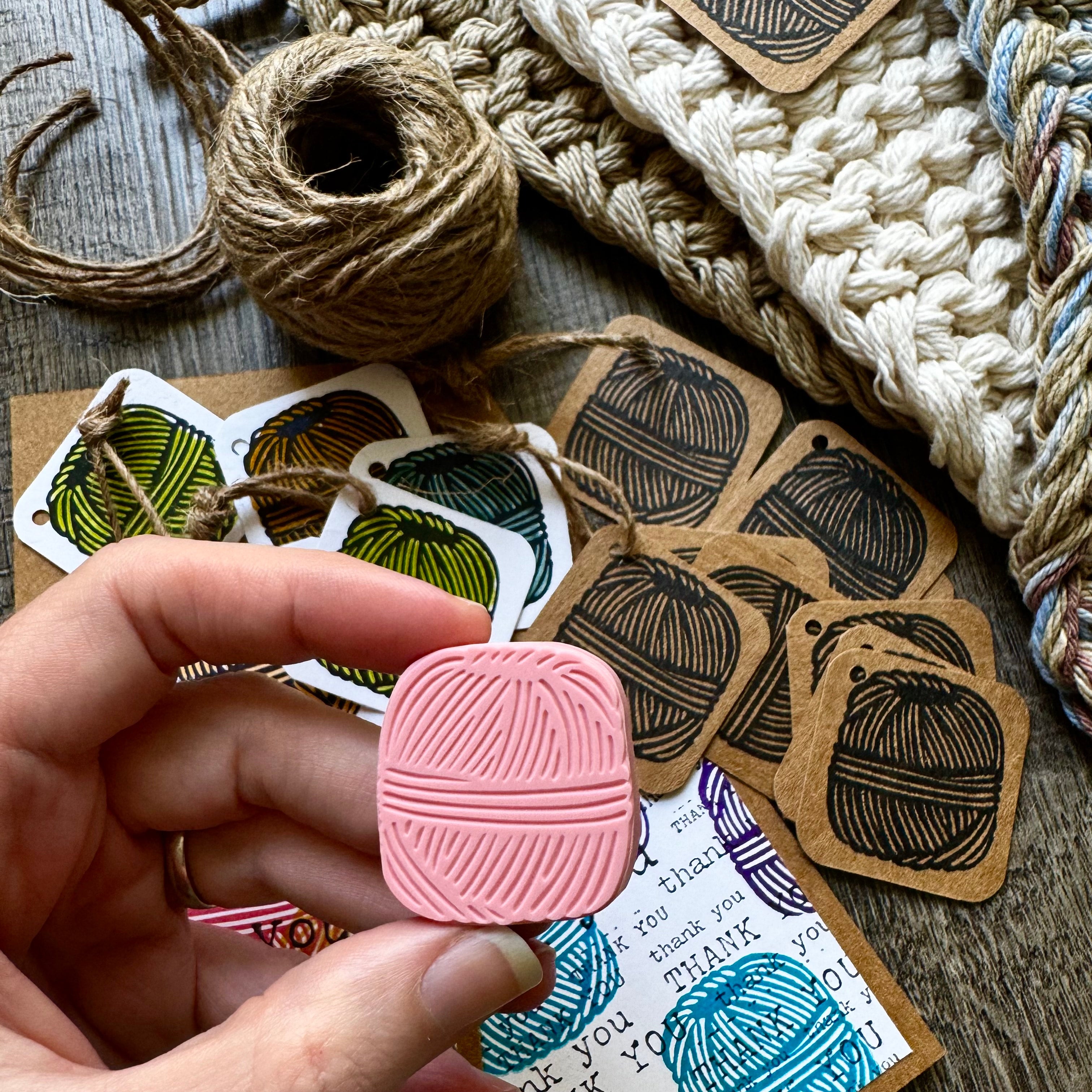 Cotton Yarn or Twine - Hand Carved Rubber Stamp | My Handmade Journey